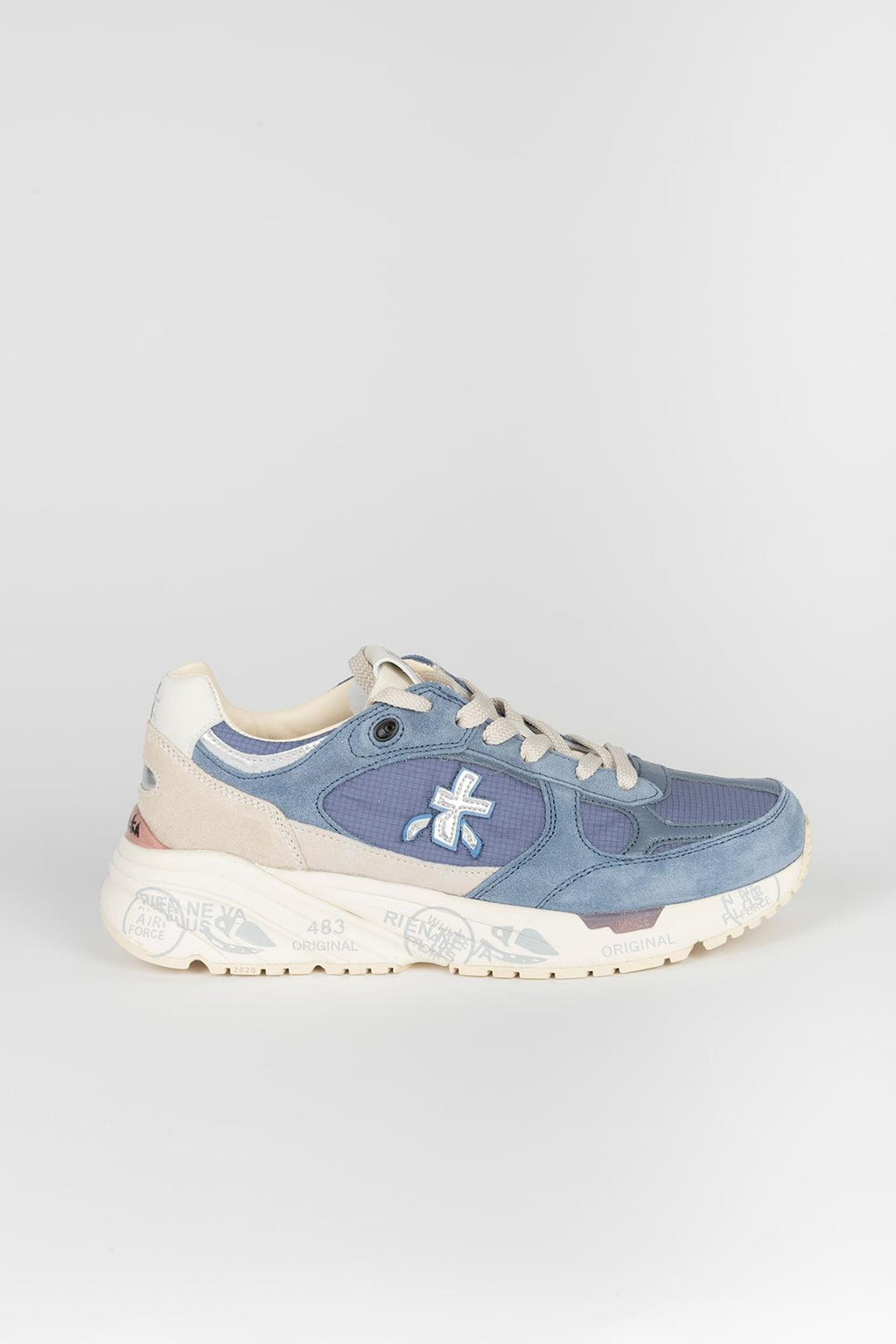 Premiata Mased 8113 Blue Sneakers with Combined Panels | Rivera